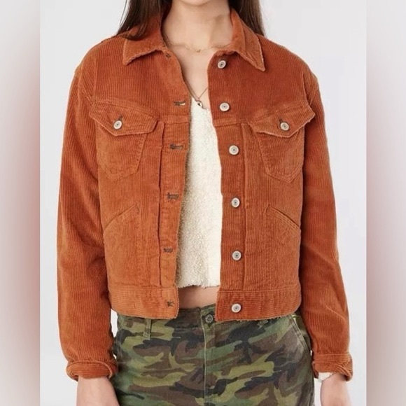 Free People | Jackets & Coats | Free People Nelson Rust Orange Corduroy ...